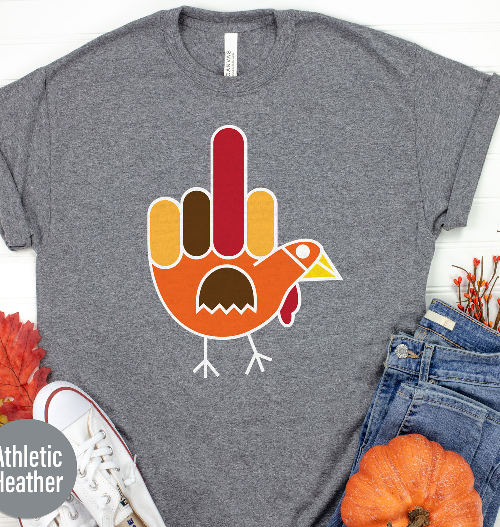 Flipping Turkey Thanksgiving T-Shirt | Unique Holiday Apparel