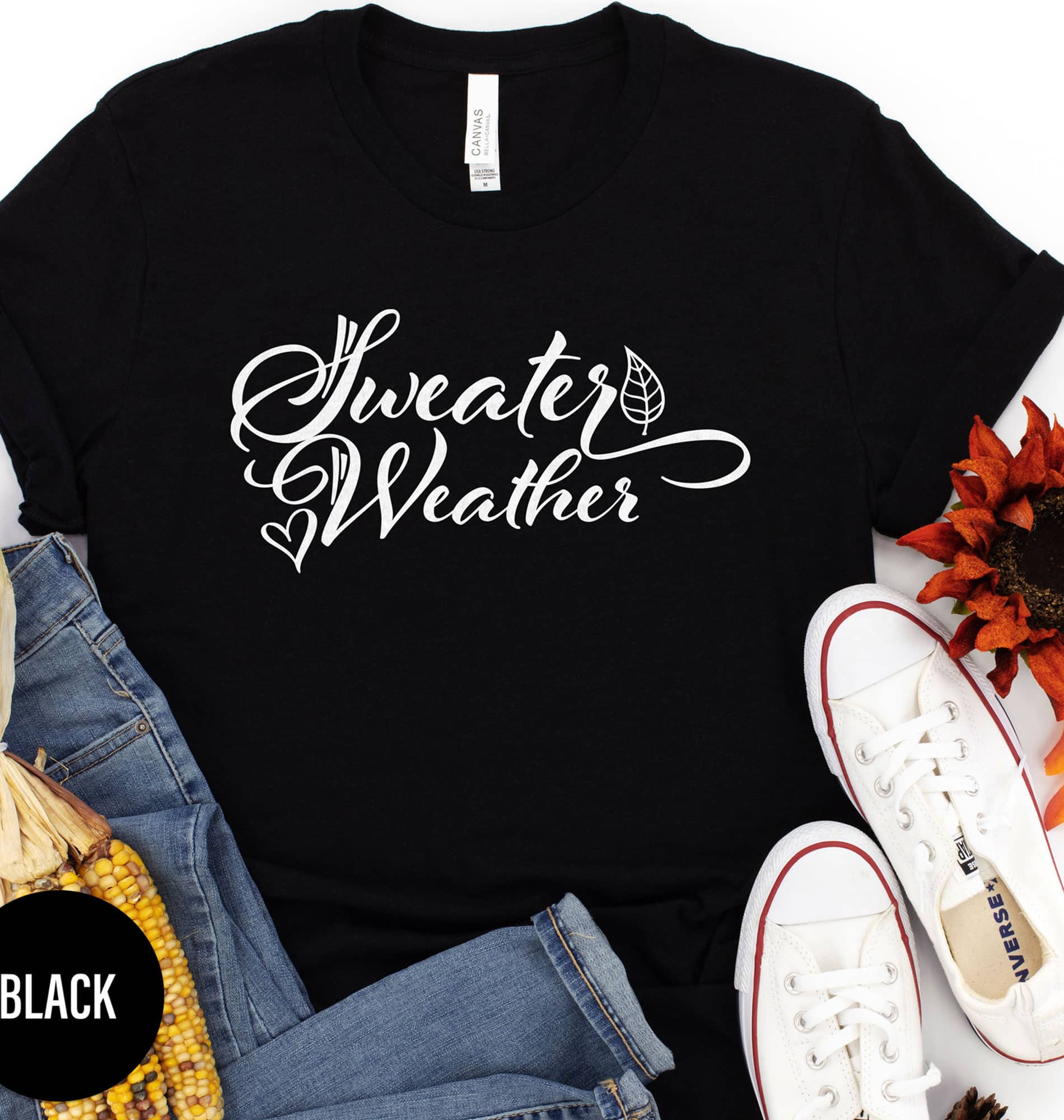 Thanksgiving Sweather Weather T-Shirt - Festive Fall Fashion