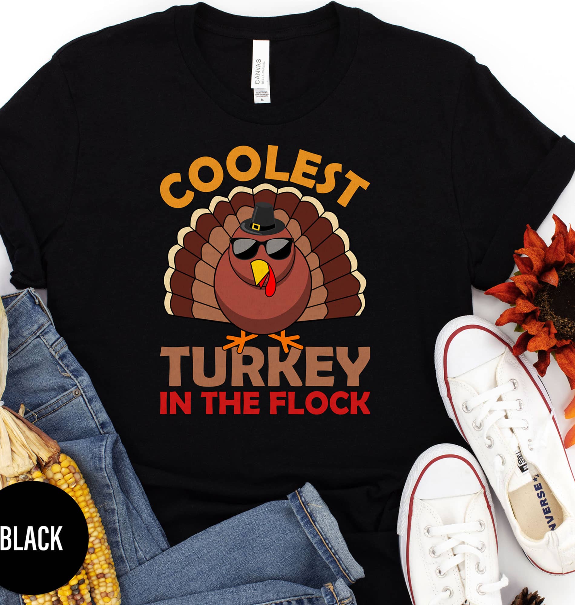 Coolest Turkey Thanksgiving T-Shirt | Unique Holiday Apparel