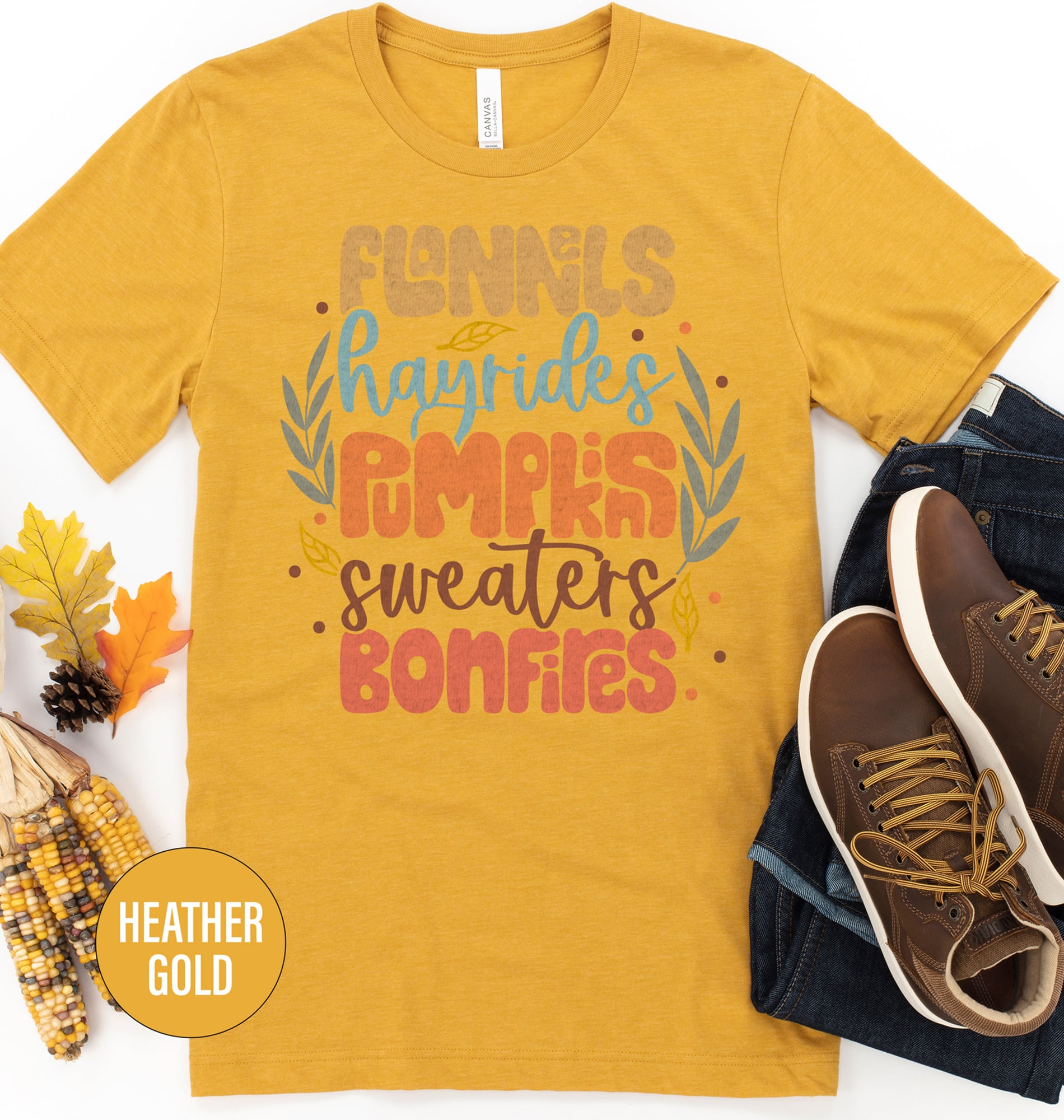 Flannels, Pumpkins, Bonfires Shirt - Unique Holiday Apparel by ...