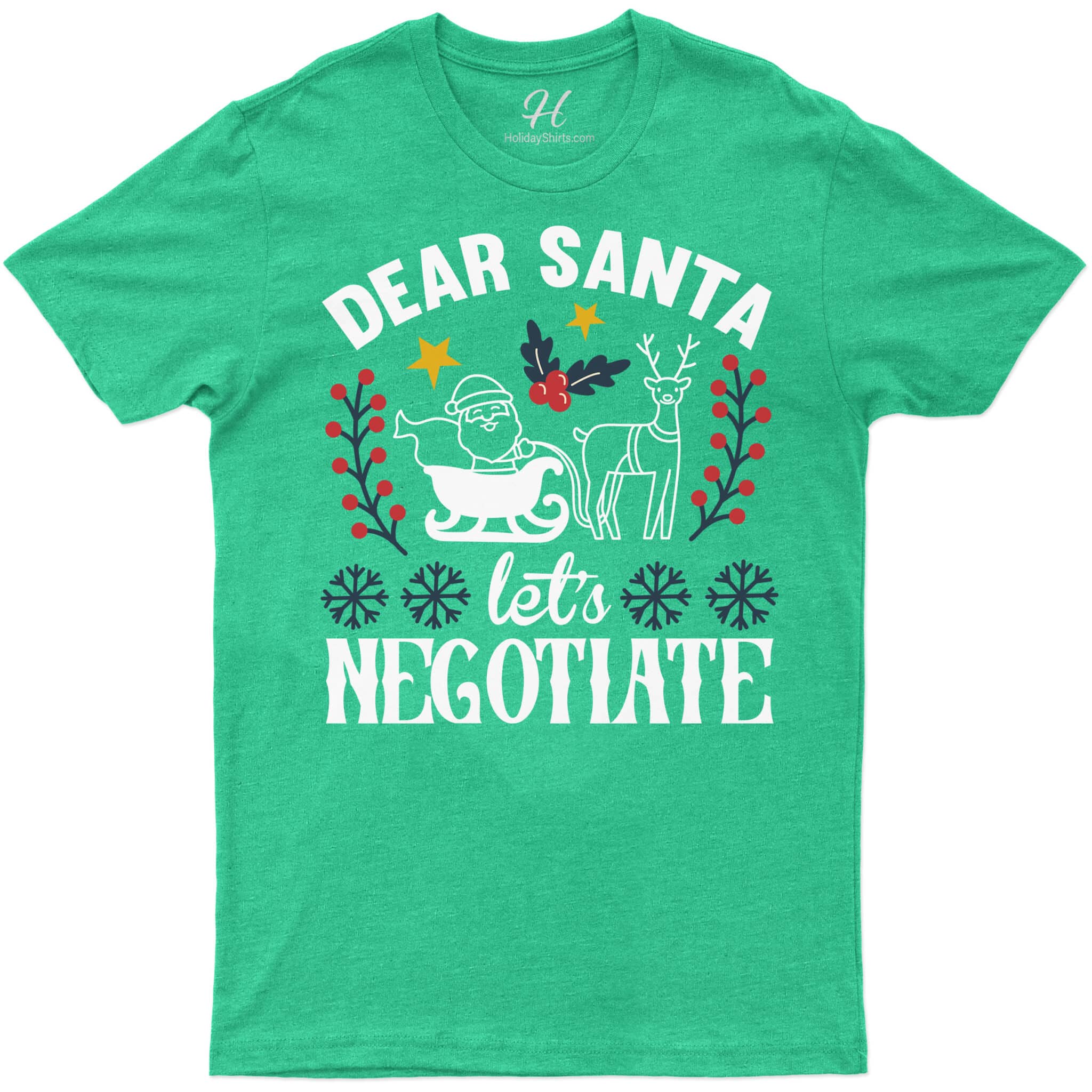 Dear Santa Negotiate Tee - Unique Christmas Holiday T-Shirts