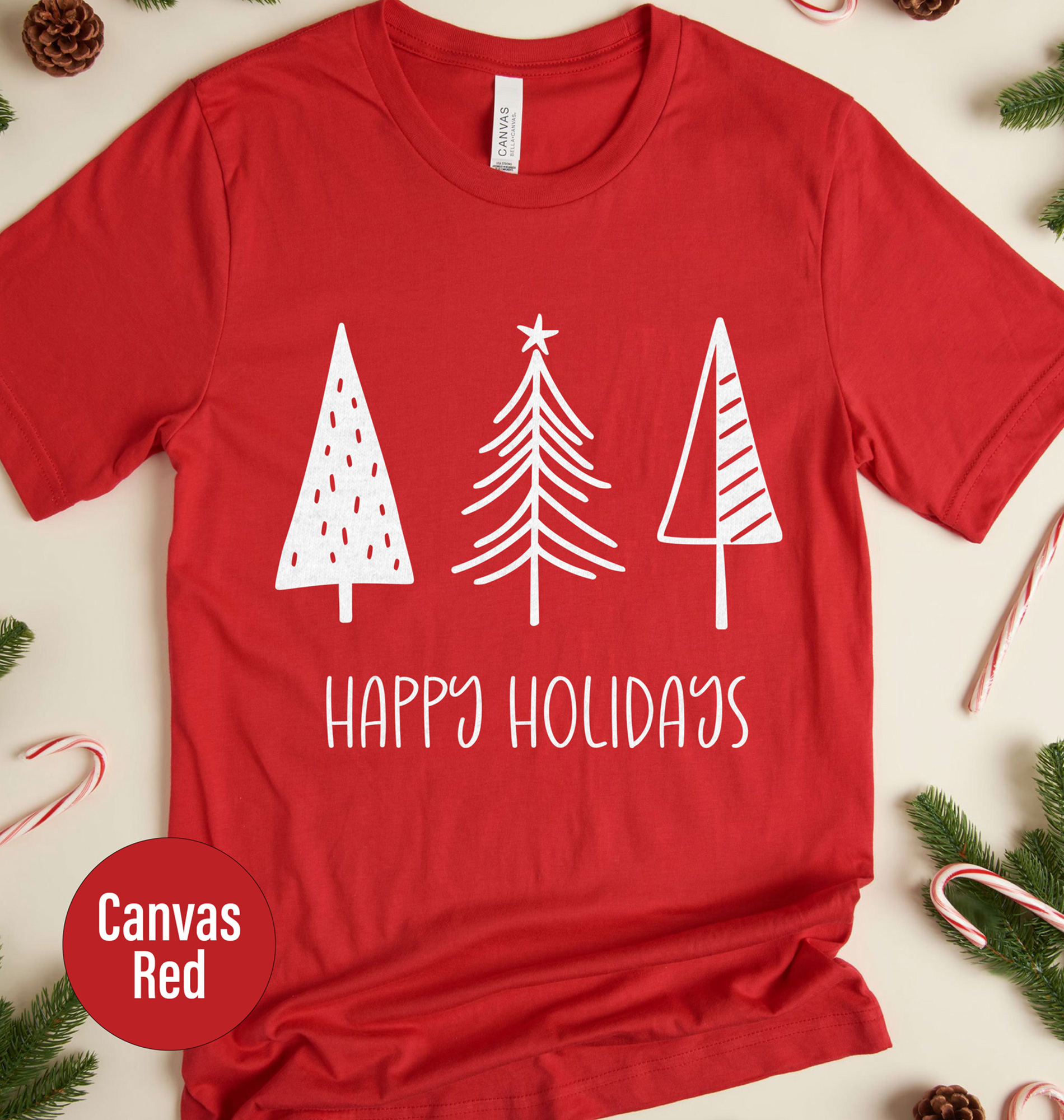 Happy Holidays Trees: Festive Christmas T-Shirt