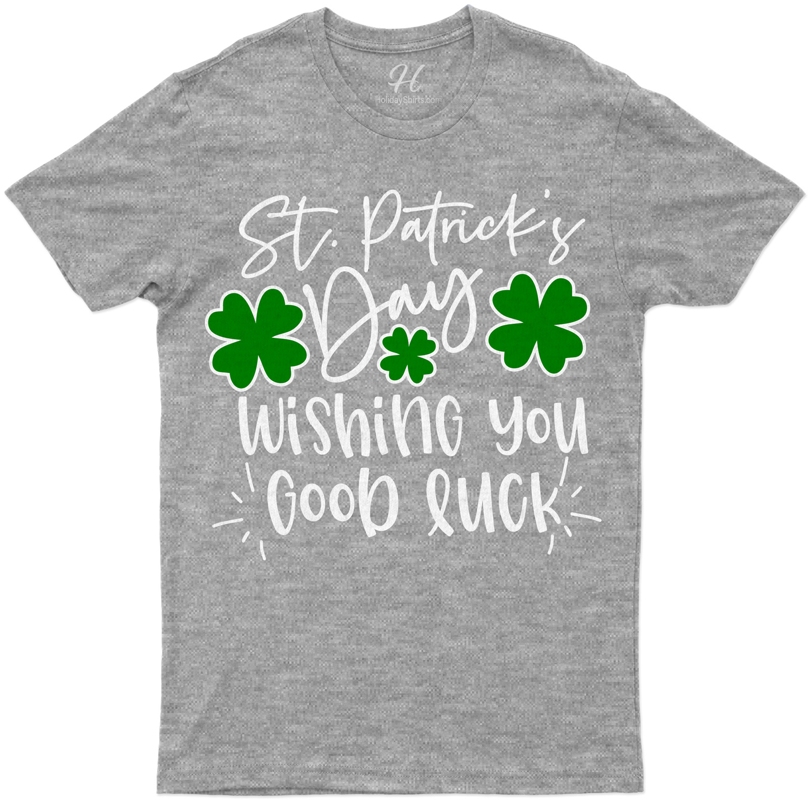 St. Patrick's Day Clover Tee: Good Luck Slogan - Festive